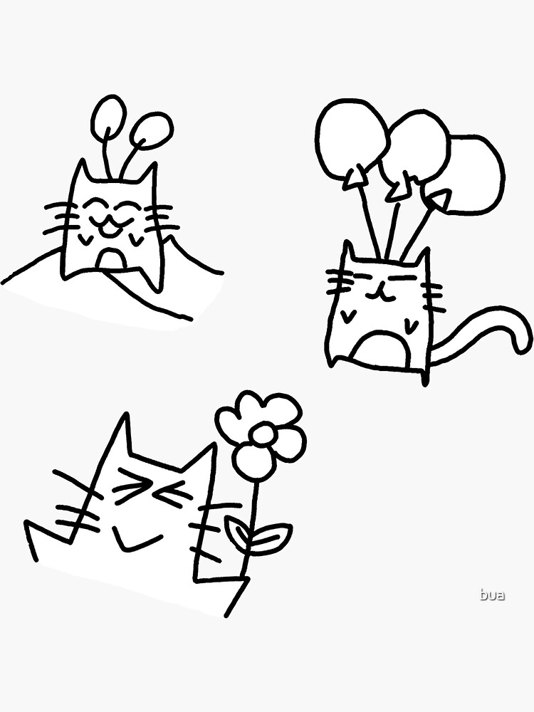 "seventeen jun cat drawing pack" Sticker for Sale by aftrhour | Redbubble