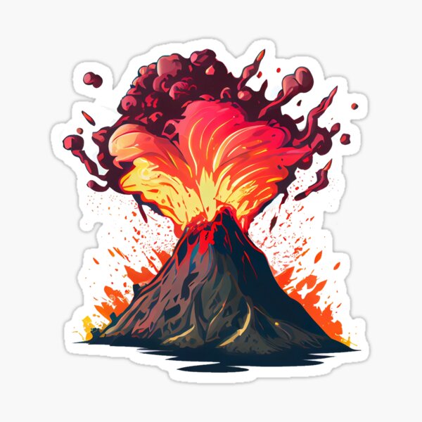 "Erupting volcano" Sticker for Sale by michae1l | Redbubble