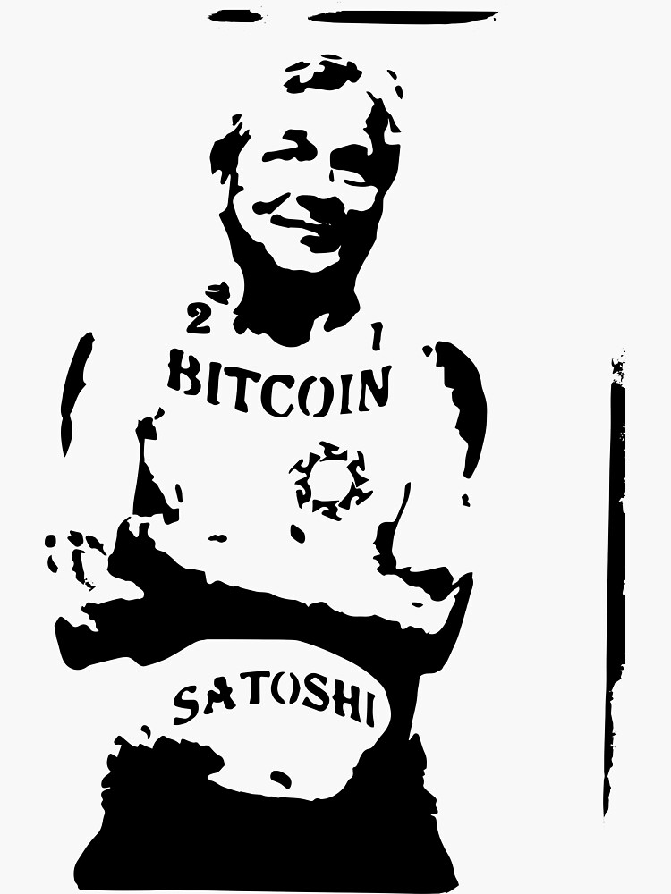 "Jamie Dimon Bitcoin Stencil Art" Sticker by COTW | Redbubble