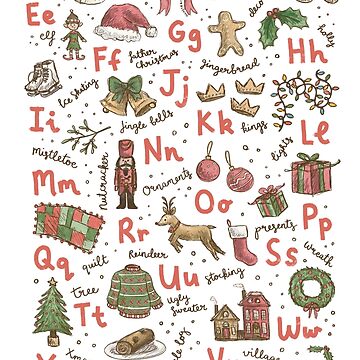 "Christmas Alphabet" Poster for Sale by thosepencils | Redbubble