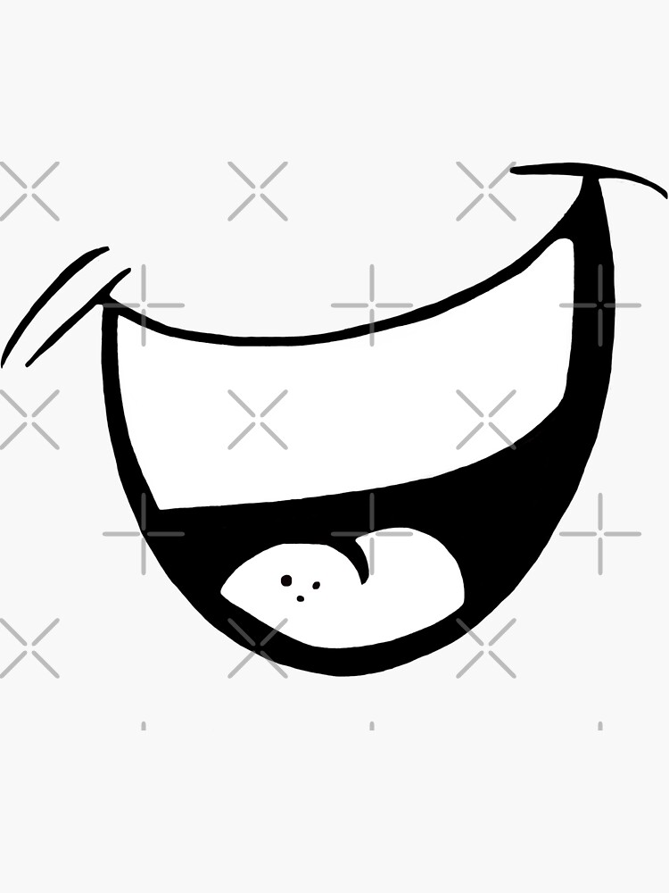 "Funny Smiley Mouth Comic Cartoon" Sticker for Sale by Carraann | Redbubble