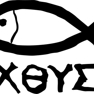 "Ichthys IXOYE Christian Fish Sticker" Poster for Sale by nikolaj1301 ...
