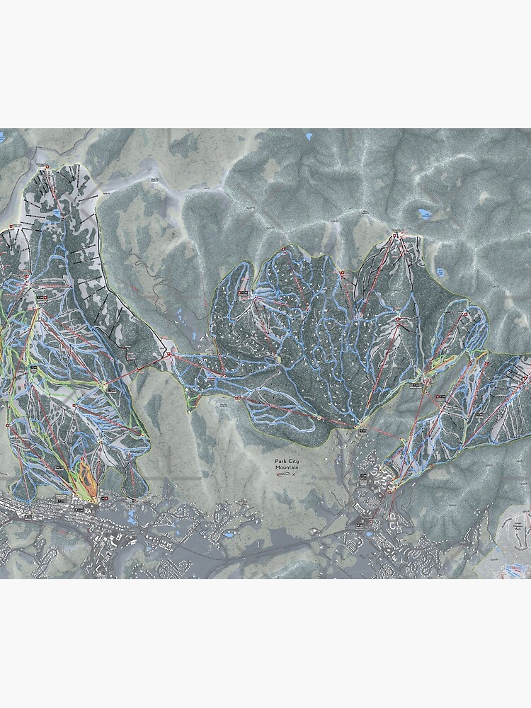 "Park City Mountain Resort Trail Map" Throw Blanket for Sale by ...