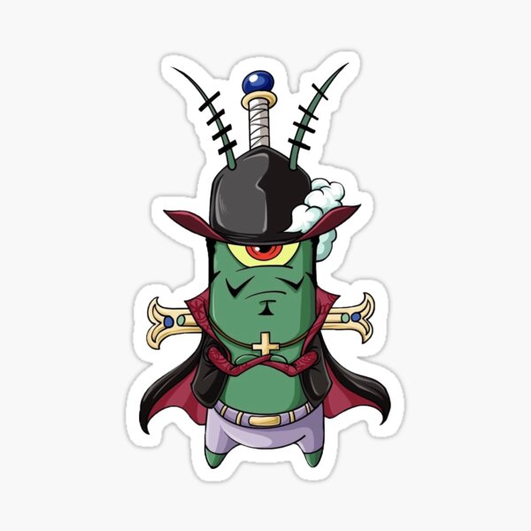 "Plankton Mihawk" Sticker for Sale by kobmamba | Redbubble