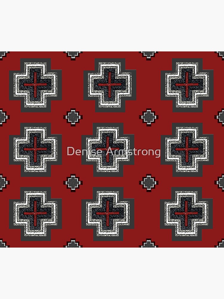"Simple Aztec Red Cross" Sticker for Sale by DeniseTA | Redbubble