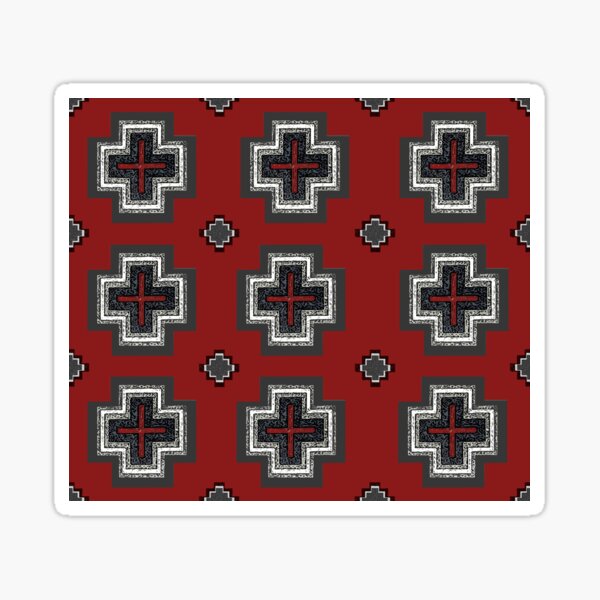 "Simple Aztec Red Cross" Sticker for Sale by DeniseTA | Redbubble