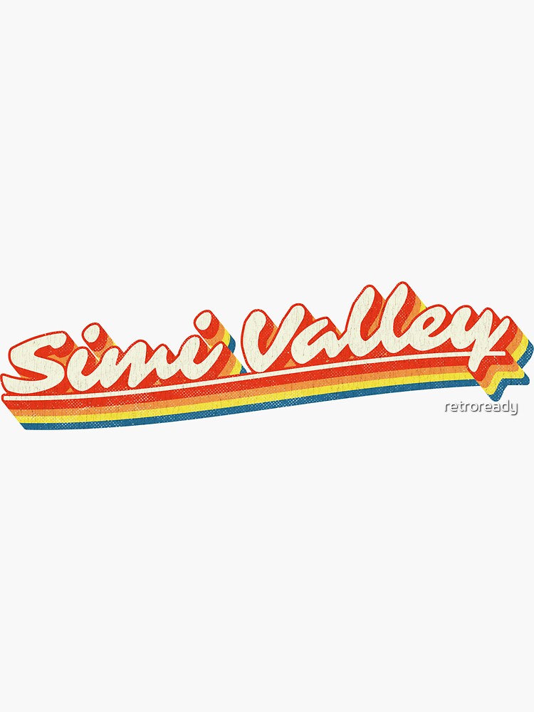 "Simi Valley | Retro Rainbow" Sticker by retroready | Redbubble