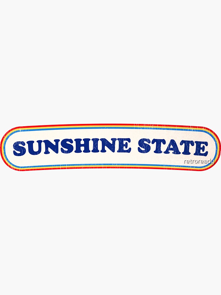 "Sunshine State | Retro Badge" Sticker by retroready | Redbubble