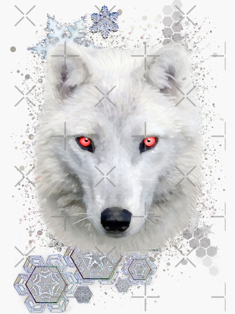 "White Wolf in the Snow" Sticker for Sale by 3vaN | Redbubble