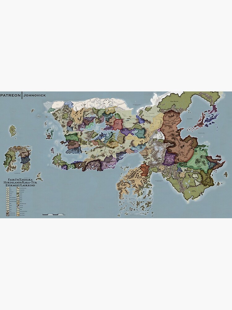 "DND: EXTENDED Faerun Map (NO HEXES)" Poster for Sale by Johnovick ...