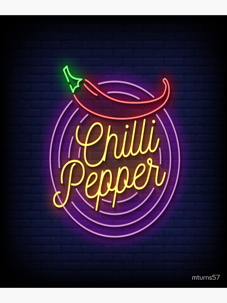 "Neon: Chili Pepper" Sticker for Sale by mturns57 | Redbubble