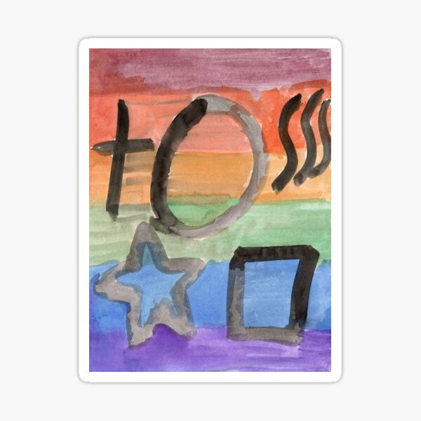 "ESP Symbols on Rainbow Background" Sticker for Sale by waecenter ...