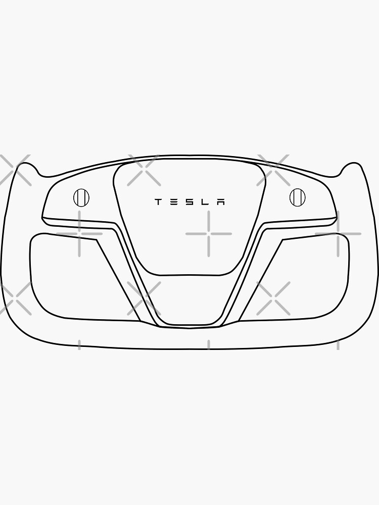 "Tesla Yoke Steering Wheel Fan Art" Sticker for Sale by EV-Lover ...