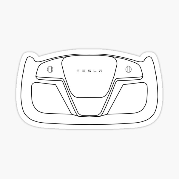 "Tesla Yoke Steering Wheel Fan Art" Sticker for Sale by EV-Lover ...