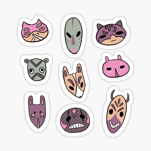 "9 pack Cute animals masks illustrations for journaling monthly theme ...
