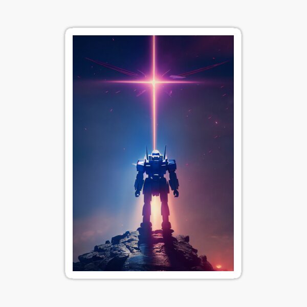 "Gundam watching Star Beam" Sticker for Sale by AAC-Atelier | Redbubble