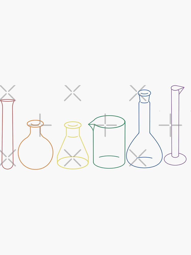 "rainbow laboratory glassware " Sticker for Sale by marionroo24 | Redbubble