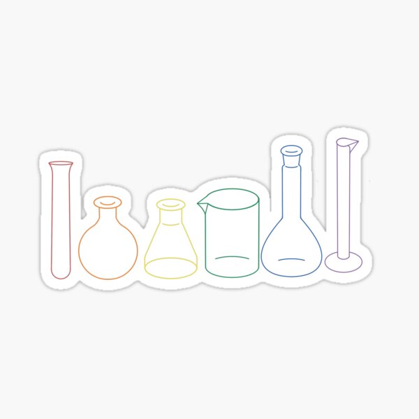 "rainbow laboratory glassware " Sticker for Sale by marionroo24 | Redbubble