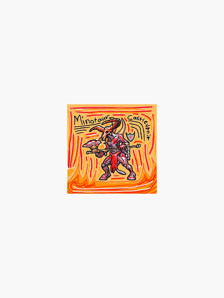 "Minotaur Castlevania" Sticker for Sale by Metroidfan26 | Redbubble