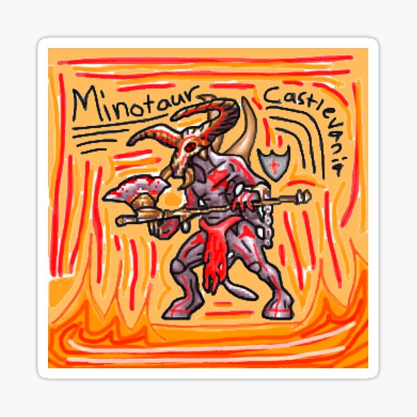 "Minotaur Castlevania" Sticker for Sale by Metroidfan26 | Redbubble