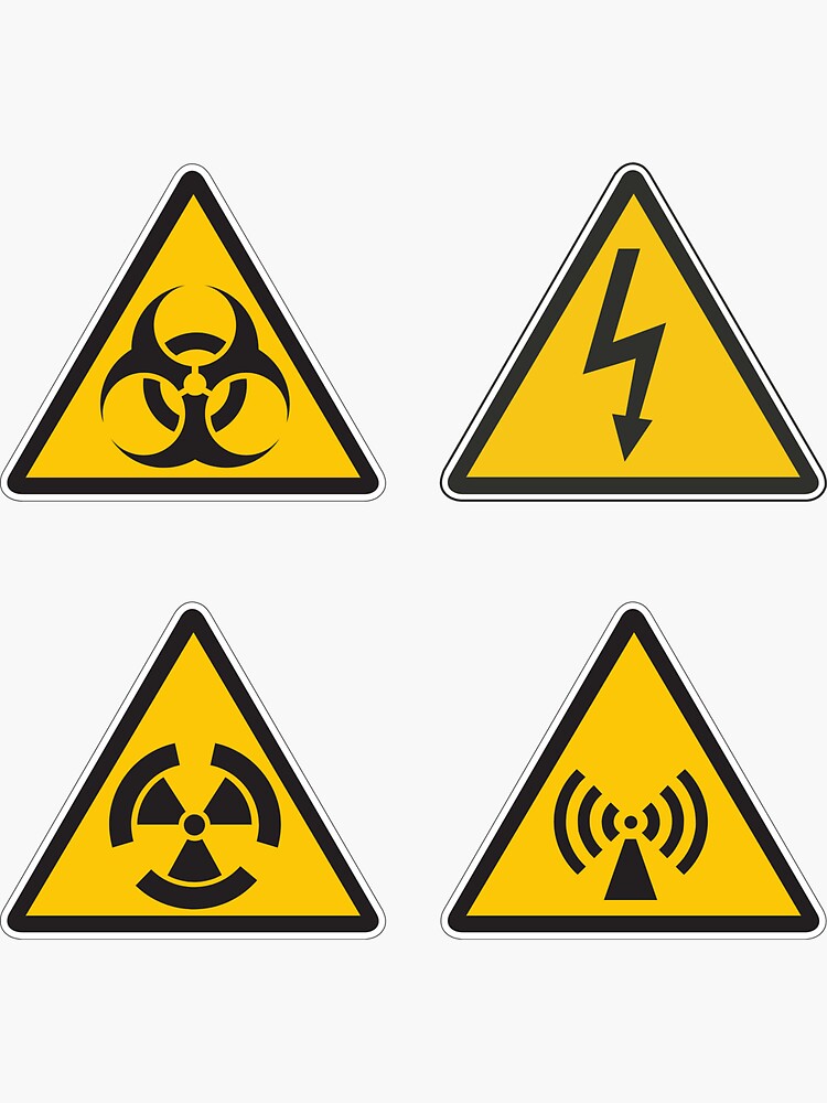 "Yellow Warning Signs" Sticker for Sale by Sakura69art | Redbubble
