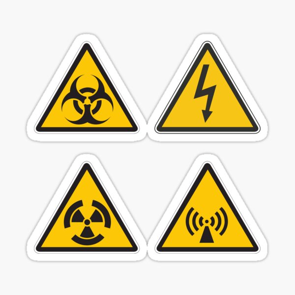 "Yellow Warning Signs" Sticker for Sale by Sakura69art | Redbubble