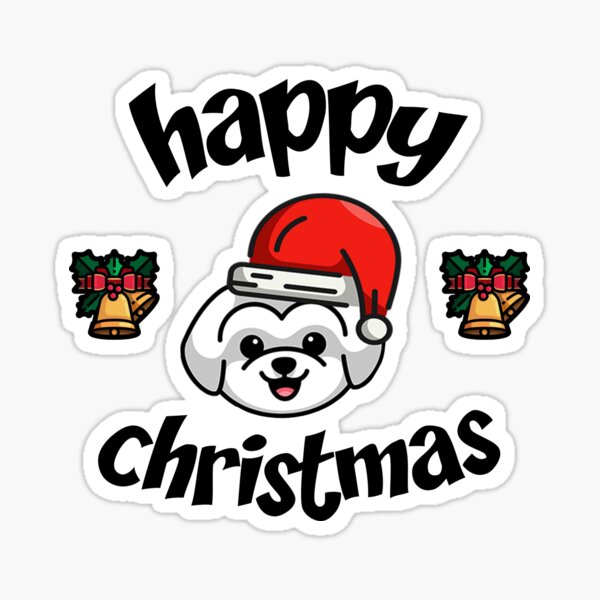 "Happy Christmas Puppy" Sticker for Sale by brasevko | Redbubble