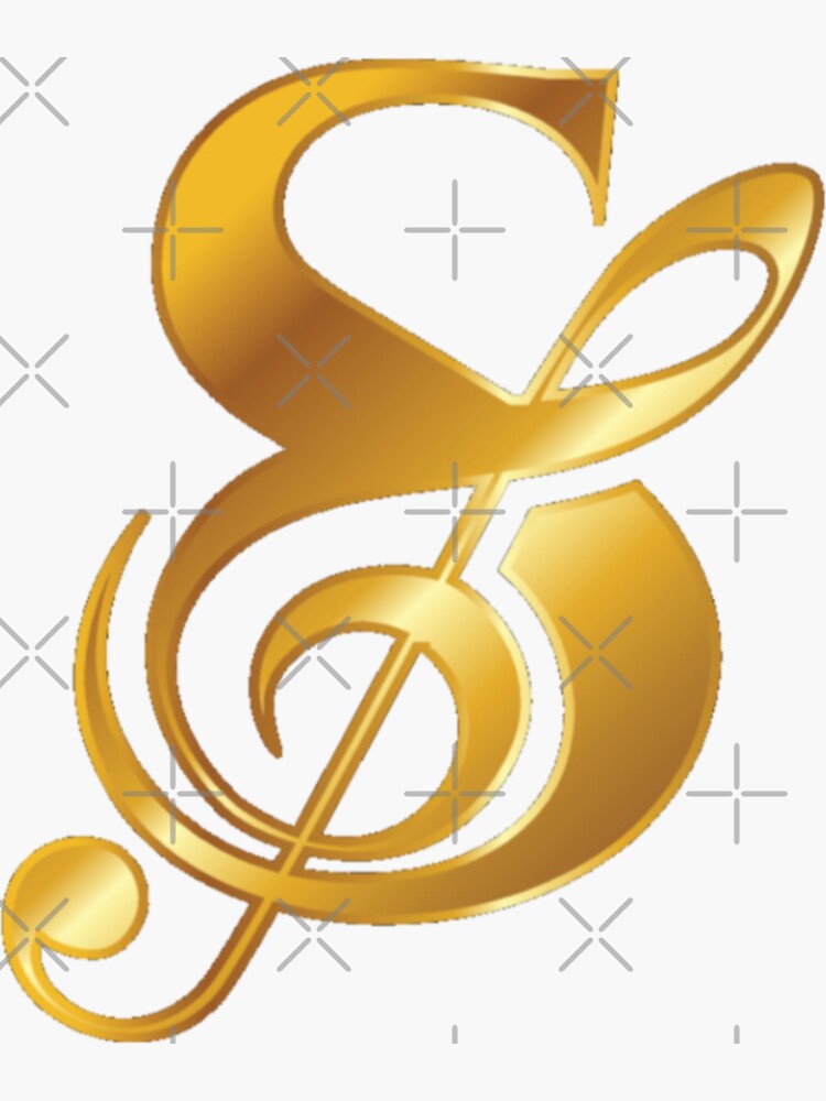 "Monogram Treble Clef 'S'" Sticker for Sale by InitialThoughts | Redbubble