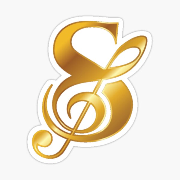 "Monogram Treble Clef 'S'" Sticker for Sale by InitialThoughts | Redbubble