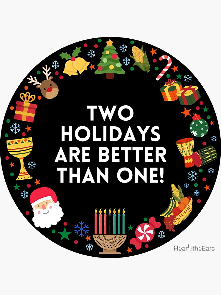 Pegatina «Dos días festivos son mejores que uno Kwanzaa y Navidad» de ...