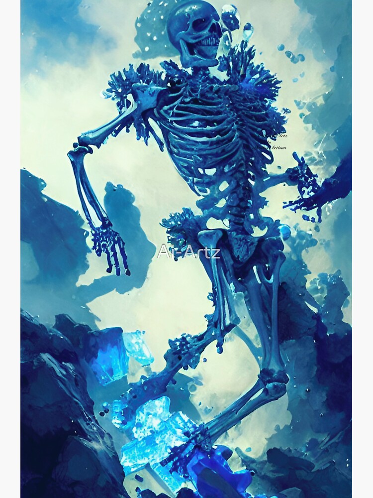 "Blue Skeleton Spirit" Sticker for Sale by Ai-Artz | Redbubble