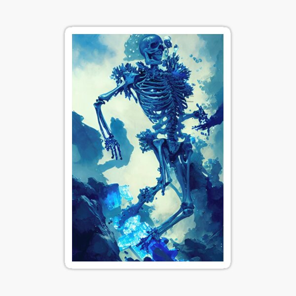 "Blue Skeleton Spirit" Sticker for Sale by Ai-Artz | Redbubble