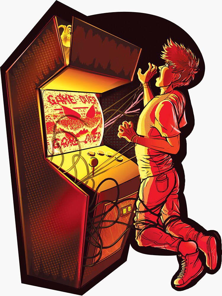 "Lemon Demon Cabinet Man Game Over" Sticker for Sale by rebeccamyers ...