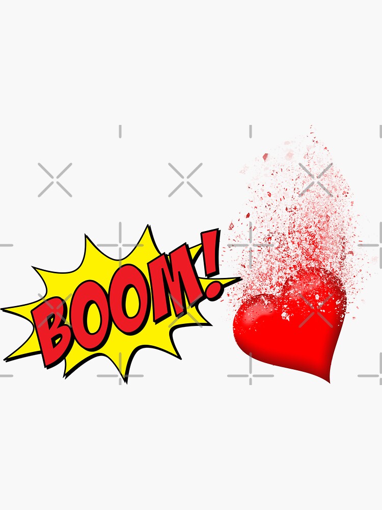 "Boom my heart" Sticker for Sale by TipTopTapo | Redbubble
