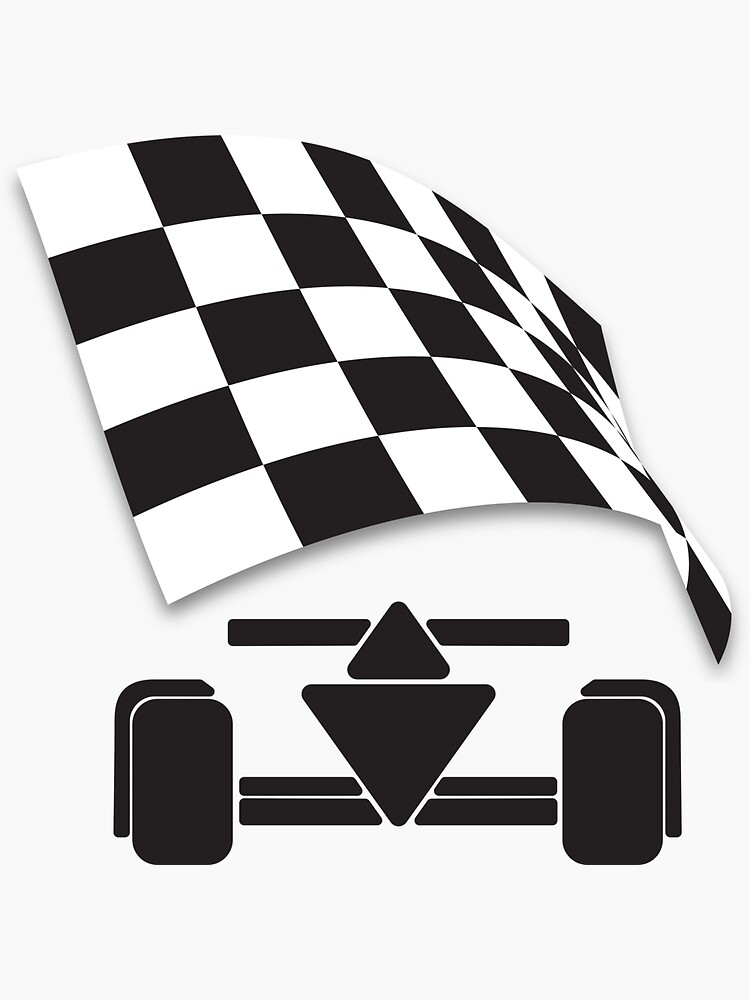 "F1 car chequered flag" Sticker for Sale by MRM-design | Redbubble