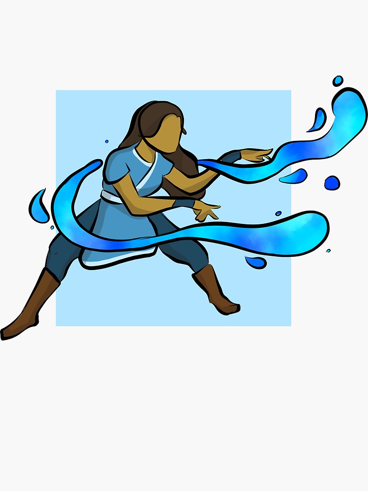 "Water Whip (Katara Waterbender Series)" Sticker for Sale by pjko ...