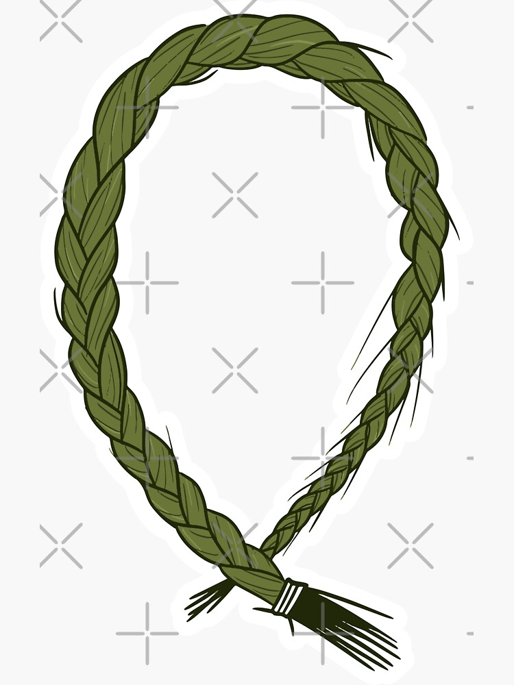 "Indigenous Sweetgrass Braid" Sticker for Sale by JC Bear | Redbubble