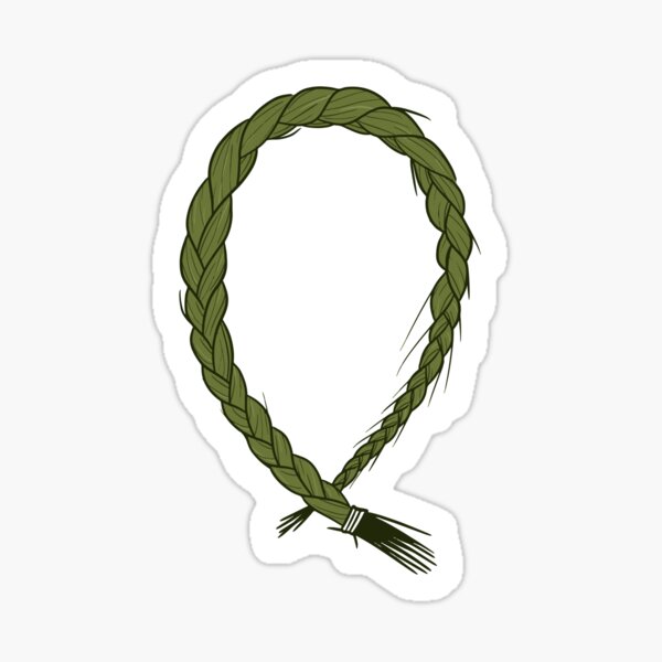 "Indigenous Sweetgrass Braid" Sticker for Sale by JC Bear | Redbubble
