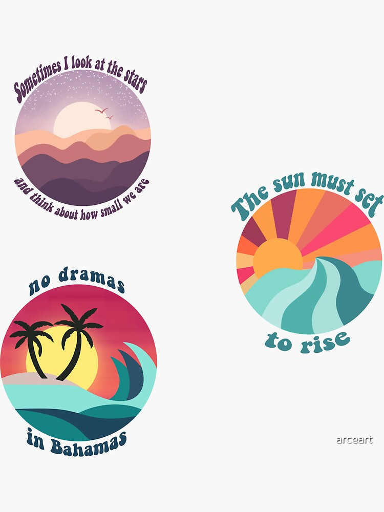 "Paradise sticker pack" Sticker for Sale by arceart | Redbubble
