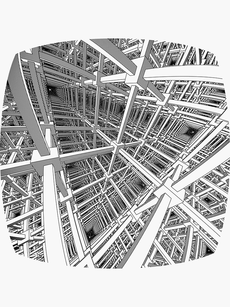 "Cubic space division #2" Sticker for Sale by reindernijhoff | Redbubble