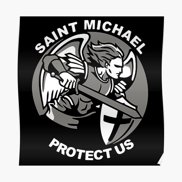 "Saint Michael Protect Us" Poster for Sale by ruiazevedo | Redbubble