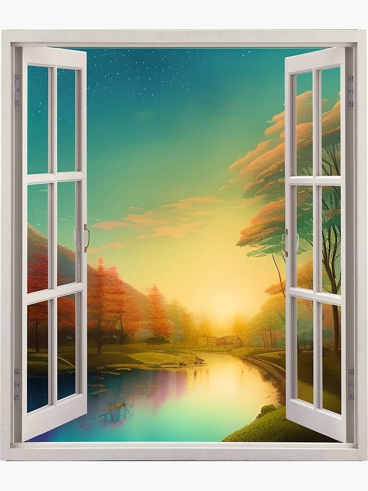 Window beautiful landscape scenery Nature Window Art Premium Matte ...
