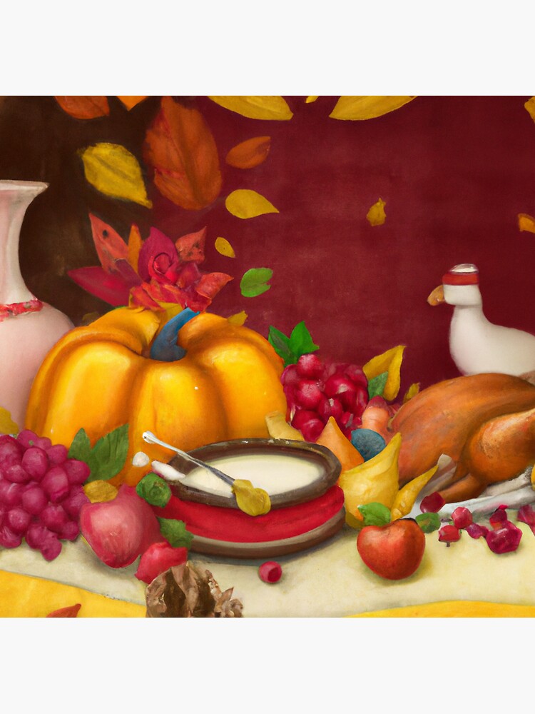 "Fall Feast" Sticker for Sale by Rhino-SAURUS | Redbubble