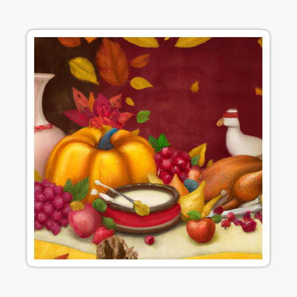 "Fall Feast" Sticker for Sale by Rhino-SAURUS | Redbubble