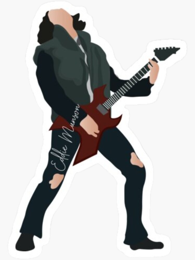 "Eddie Munson with guitar - Stranger Things 4 Sticker" Sticker for Sale ...