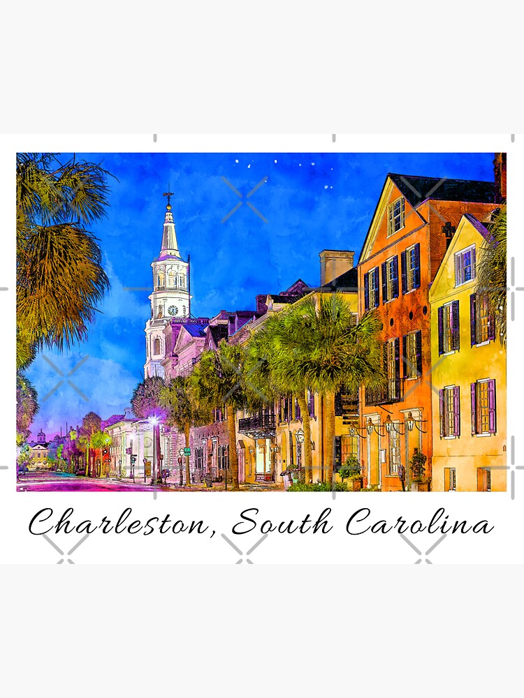 "Illustration of Charleston South Carolina" Sticker for Sale by ...