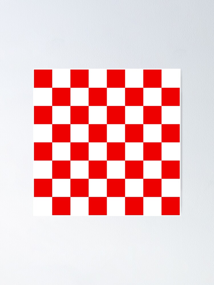 "Sahovnica Red and White Croatian Checkerboard" Poster for Sale by ...