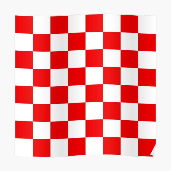 "Sahovnica Red and White Croatian Checkerboard" Poster for Sale by ...