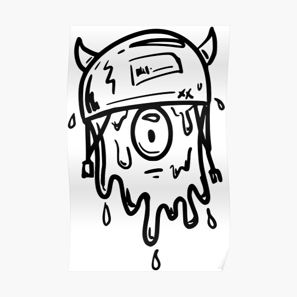 "slime monster with helmet" Poster for Sale by whyNautDesigns | Redbubble