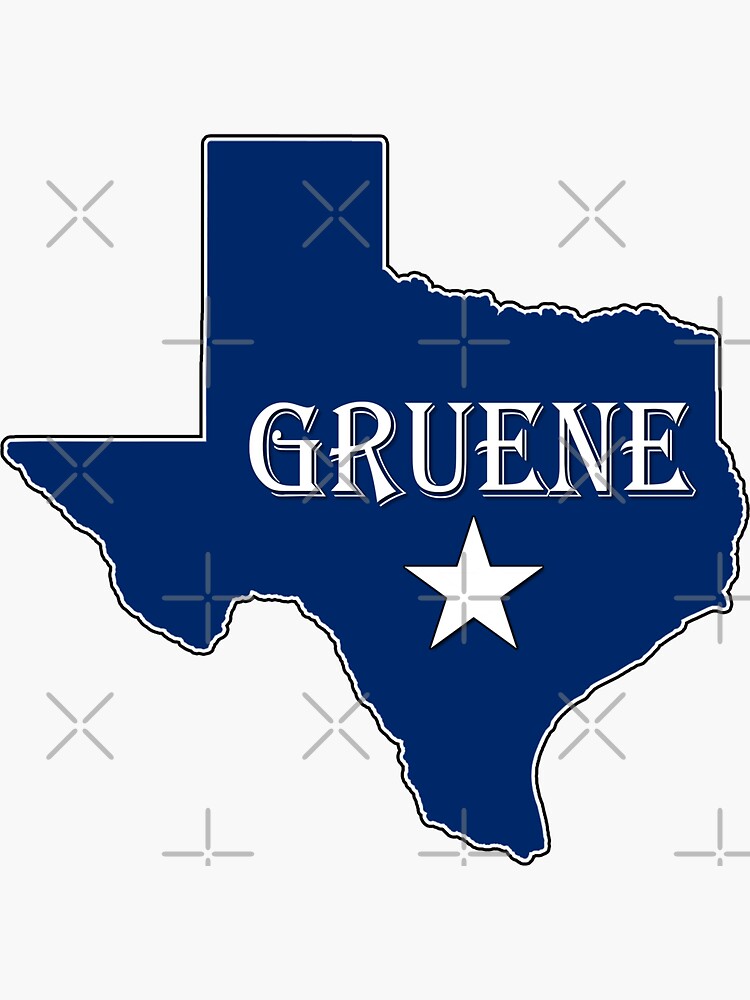 "Gruene Texas Lone Star State Map TX City Navy Blue" Sticker for Sale ...